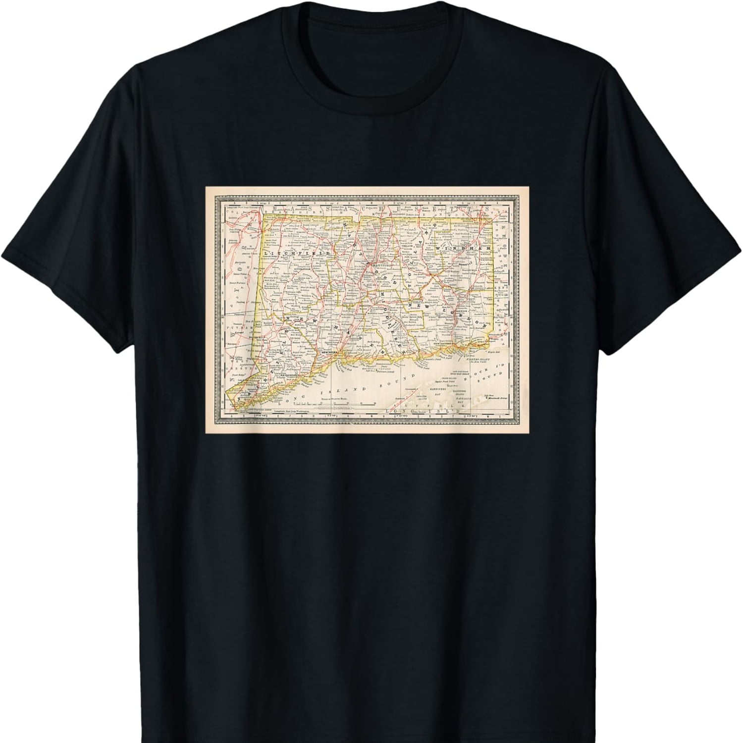 Connecticut Map T-S1Hirt - Walmart.com