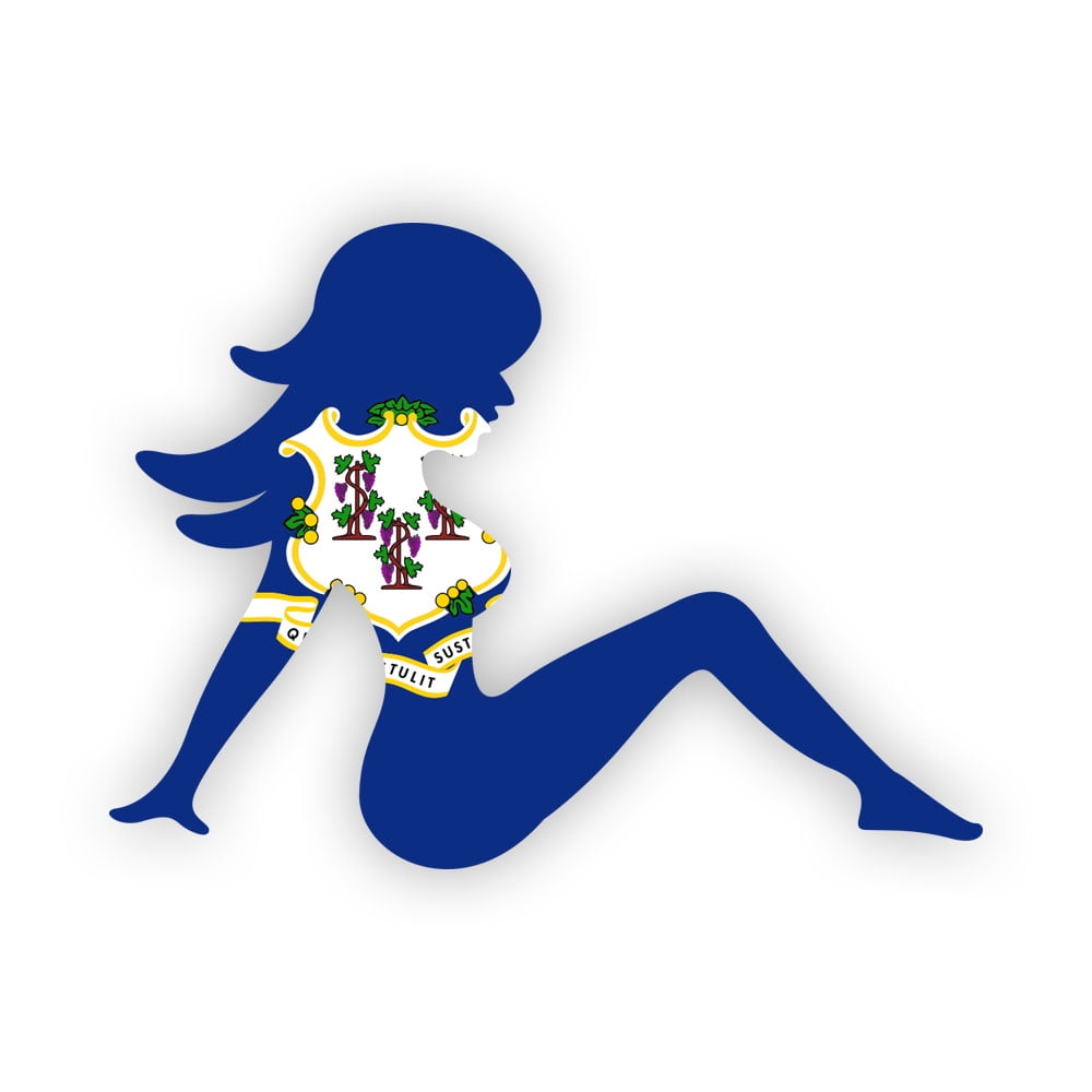Connecticut Mudflap Girl Sticker Decal - Self Adhesive Vinyl ...