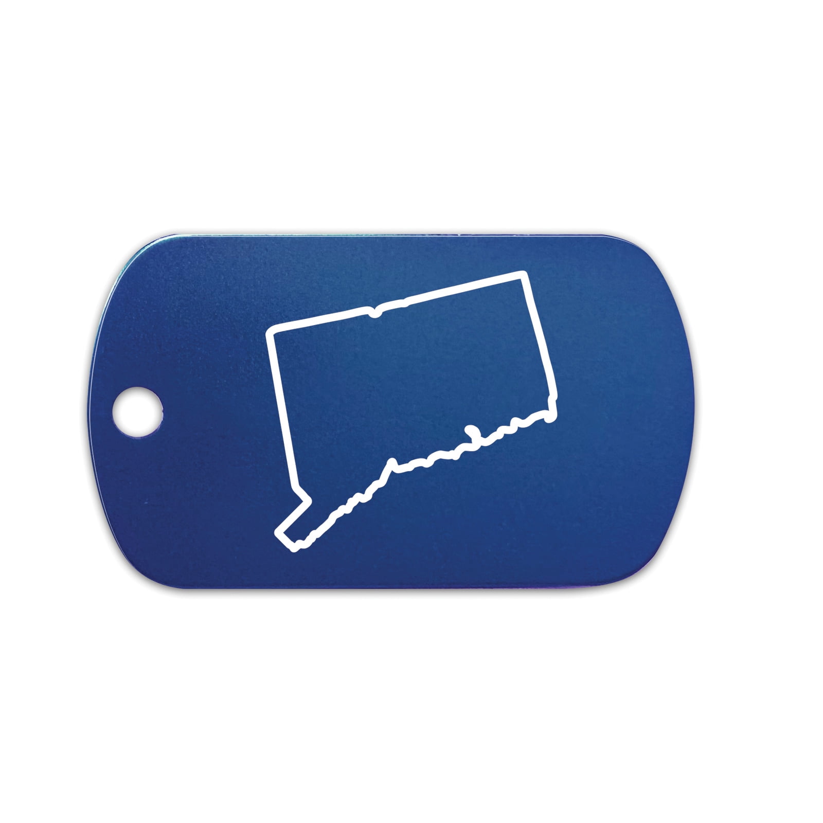 Connecticut Outline GI Dog Tag Aluminum Keychain ct - Blue - Walmart.com