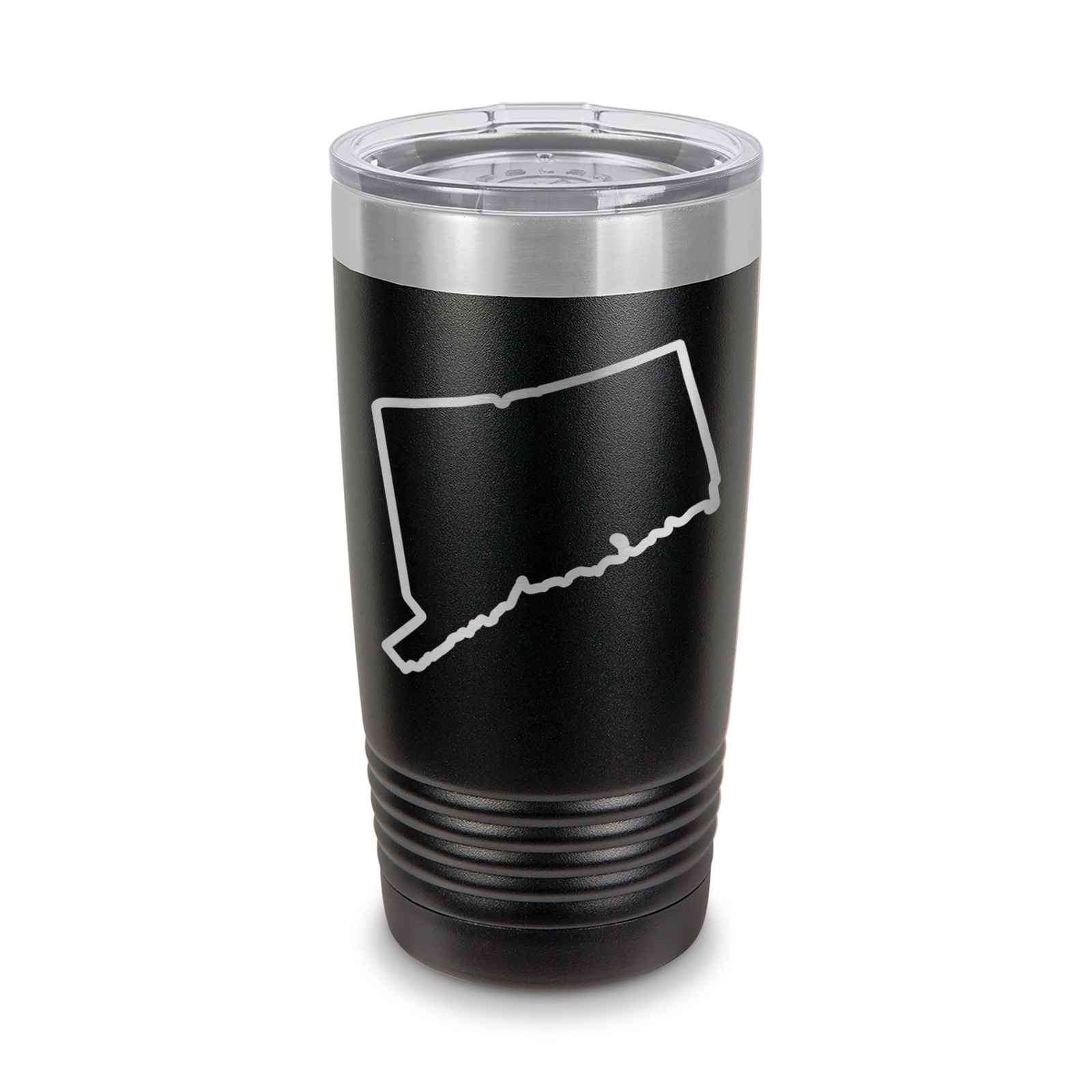 Connecticut Outline Tumbler 20 oz - Laser Engraved w/ Clear Lid ...