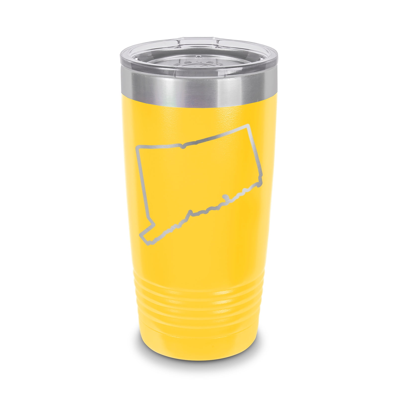 Connecticut Outline Tumbler 20 oz - Laser Engraved w/ Clear Lid ...