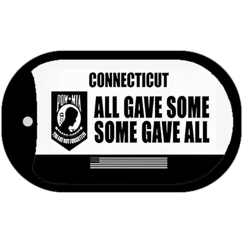 Connecticut POW MIA Some Gave All Novelty Metal Dog Tag Necklace 2" x 1 ...