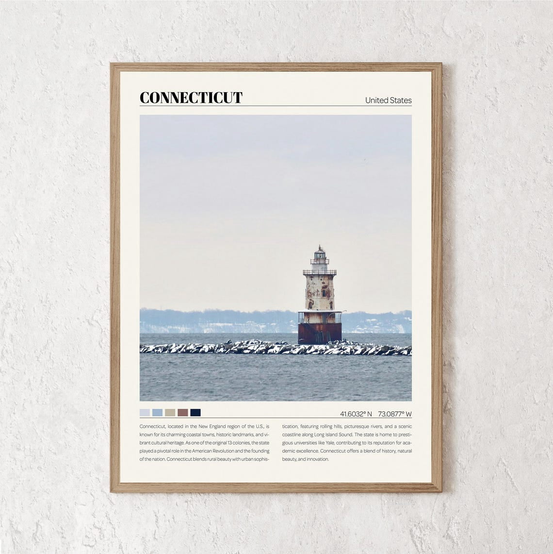 Connecticut Print, Connecticut Wall Art, Connecticut Poster ...