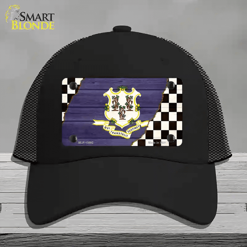 Connecticut Racing Flag Novelty License Plate Hat Tag Mesh Black ...