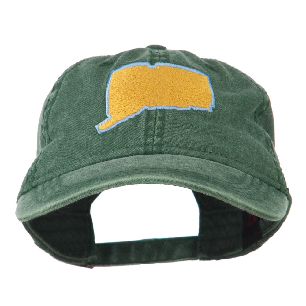 Connecticut State Map Embroidered Washed Cap - Dark Green OSFM ...