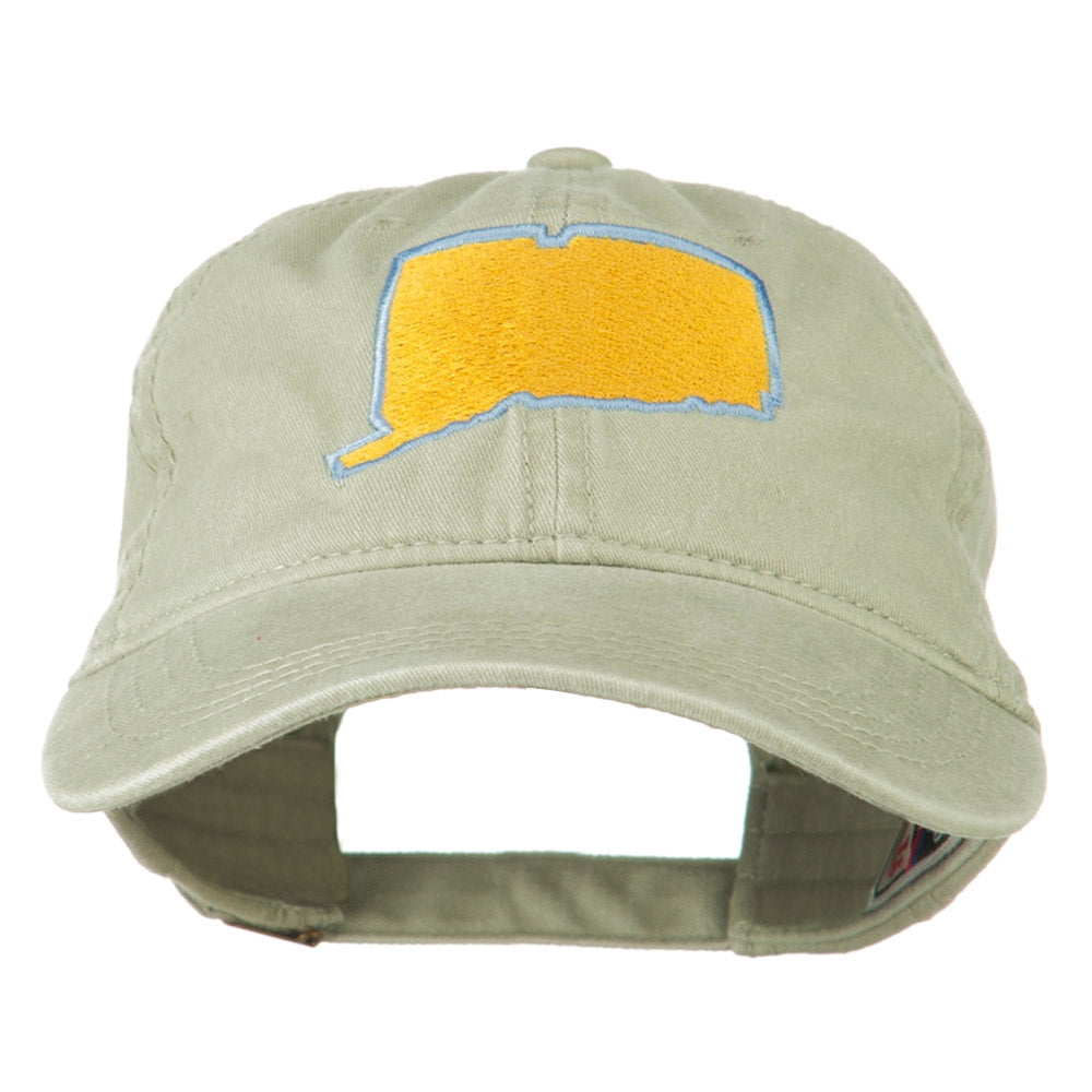 Connecticut State Map Embroidered Washed Cap - Stone Grey OSFM ...