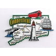 World By Shotglass, Connecticut Map Magnet, Landmarks Collage for ...