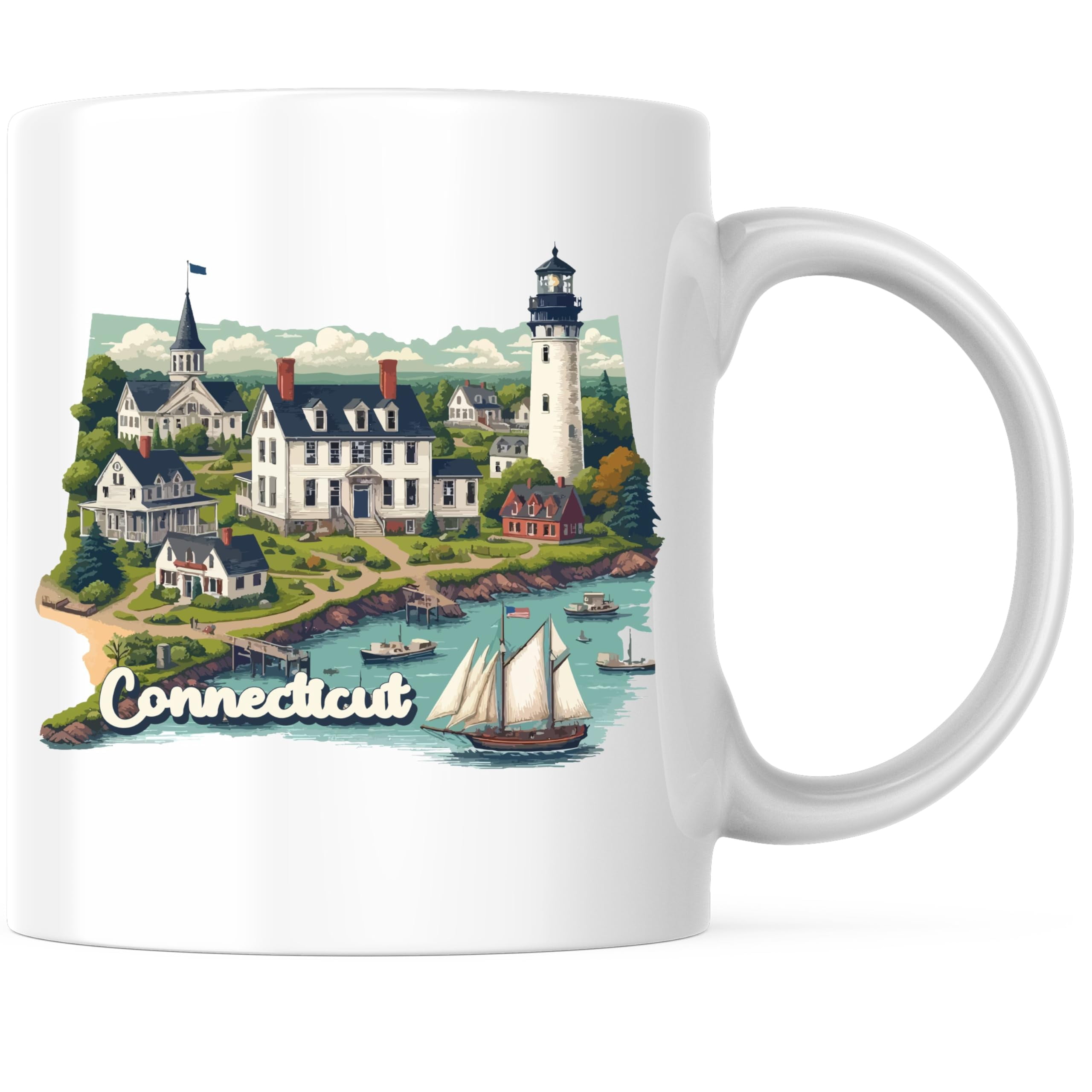 Connecticut State Shape Coffee Mug - CT State Mug - Choose From 50 ...