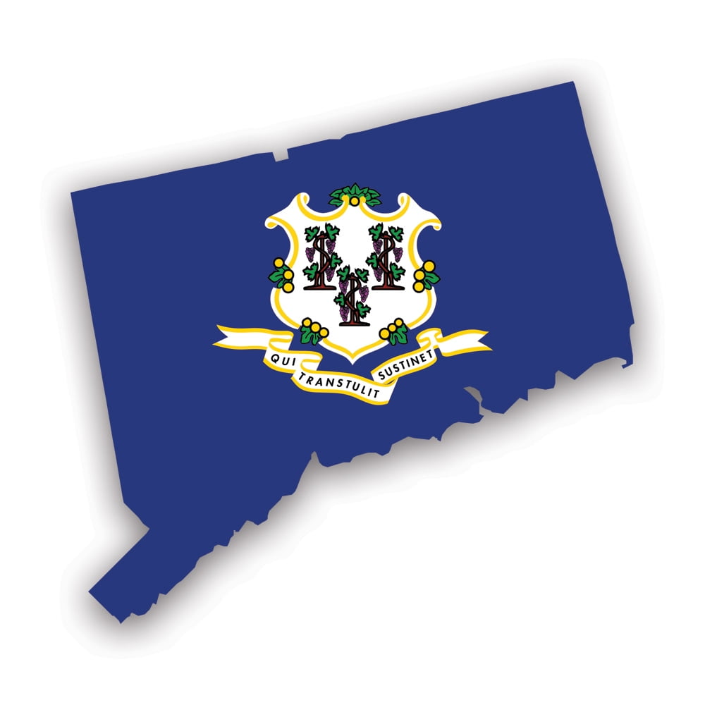 Connecticut State Shaped Flag Sticker Decal - Self Adhesive Vinyl ...