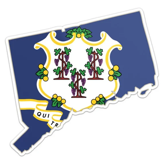 Connecticut State Sticker Phone Decal Water Bottle Stickers Car Decals ...