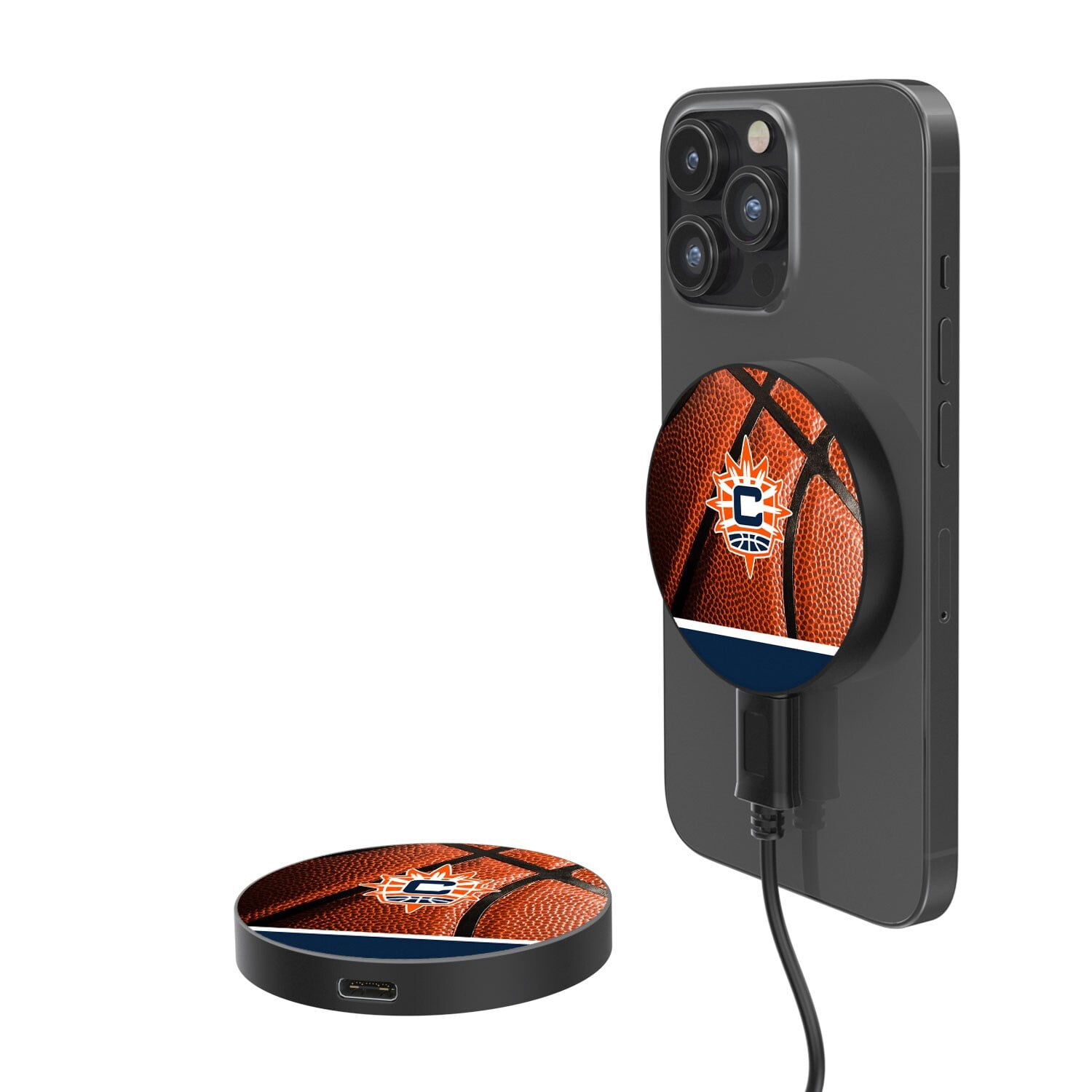 Connecticut Sun Basketball Design 10-Watt Wireless Magnetic Charger ...