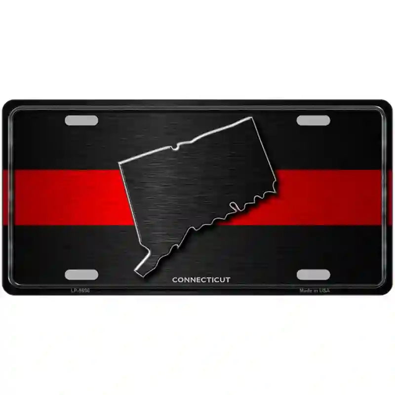Connecticut Thin Red Line Metal Novelty License Plate 12" x 6 ...