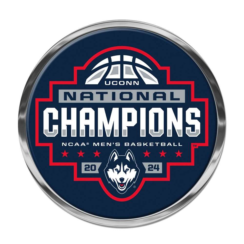 Connecticut UConn Huskies 2024 Basketball Champions Chrome Metal Domed ...