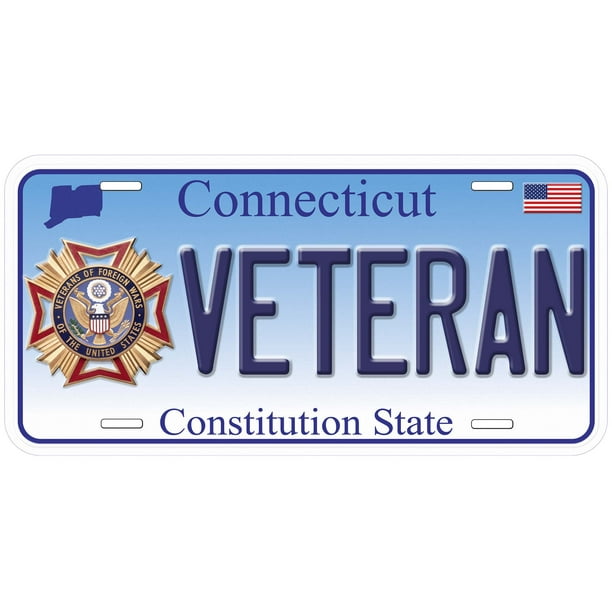 Connecticut Veteran Novelty Car Auto License Plate - Walmart Business ...