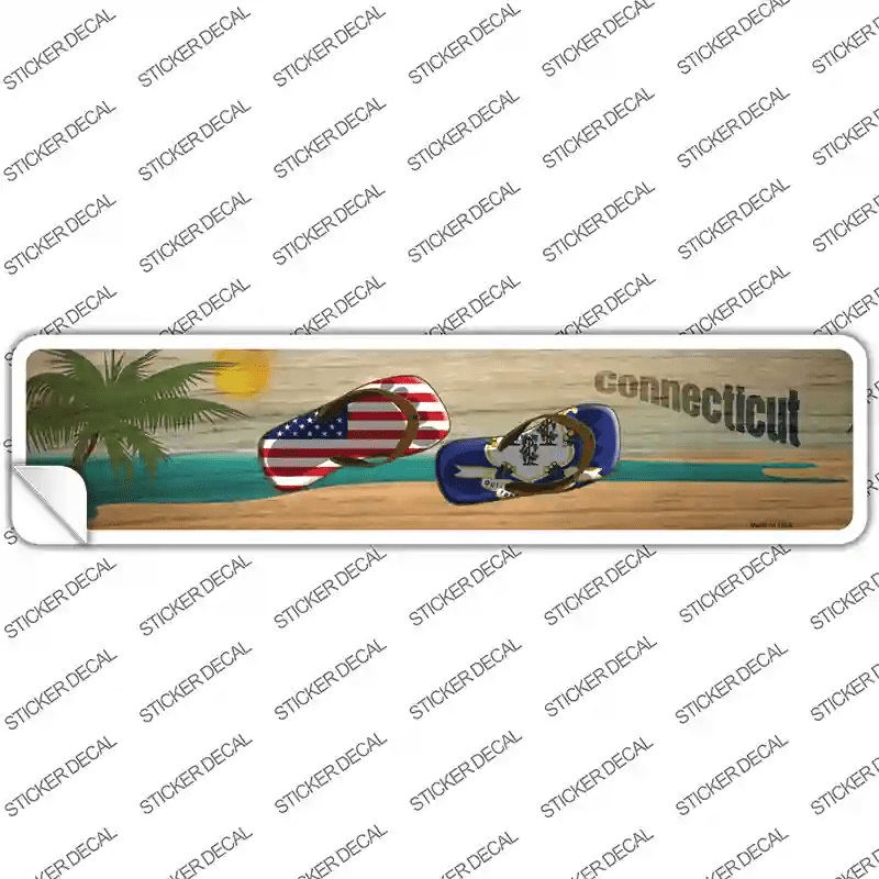 Connecticut and US Flag Novelty Narrow Sticker Decal Medium - Walmart.com