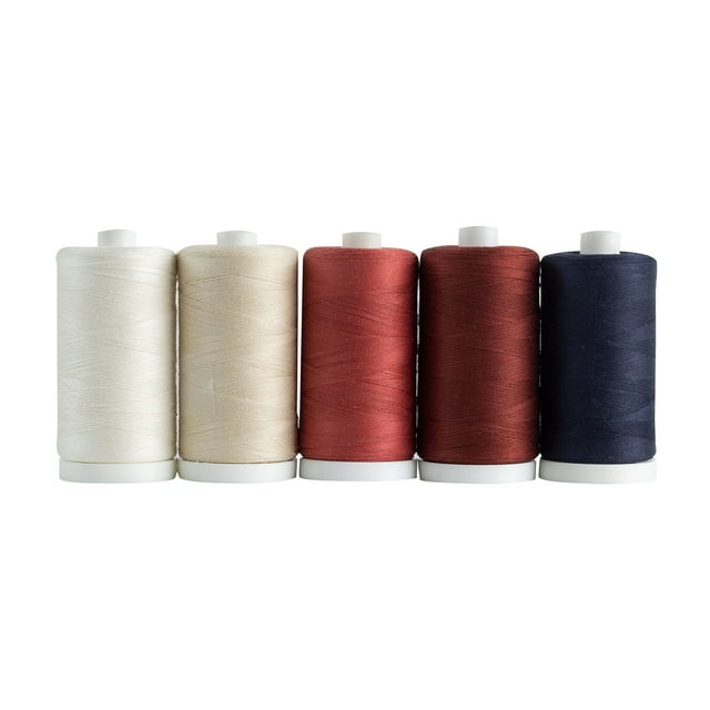 Connecting Threads 100% Cotton Thread Sets - 1200 Yard Spools (Set of 5 ...