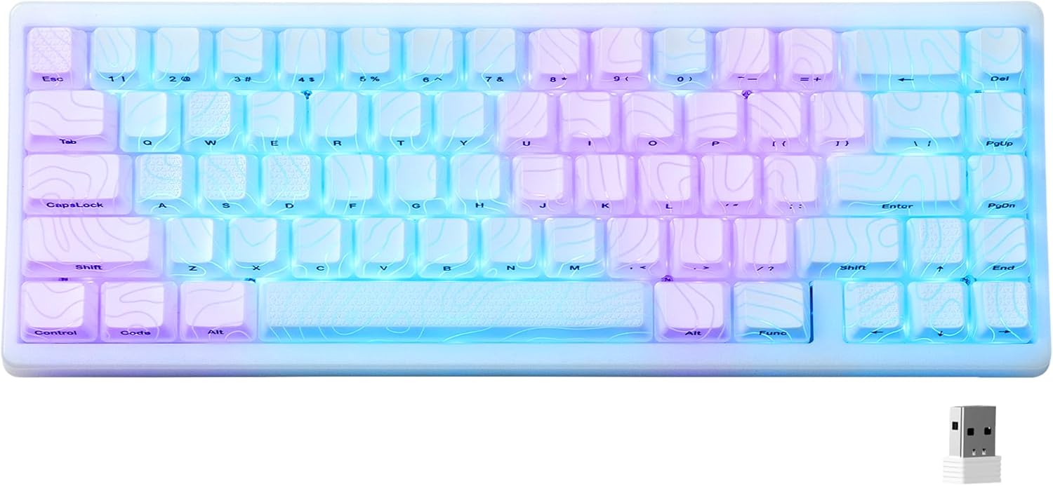 Connection Wireless Keyboard】Custom keyboard supports Bluetooth 5.0, 2 ...