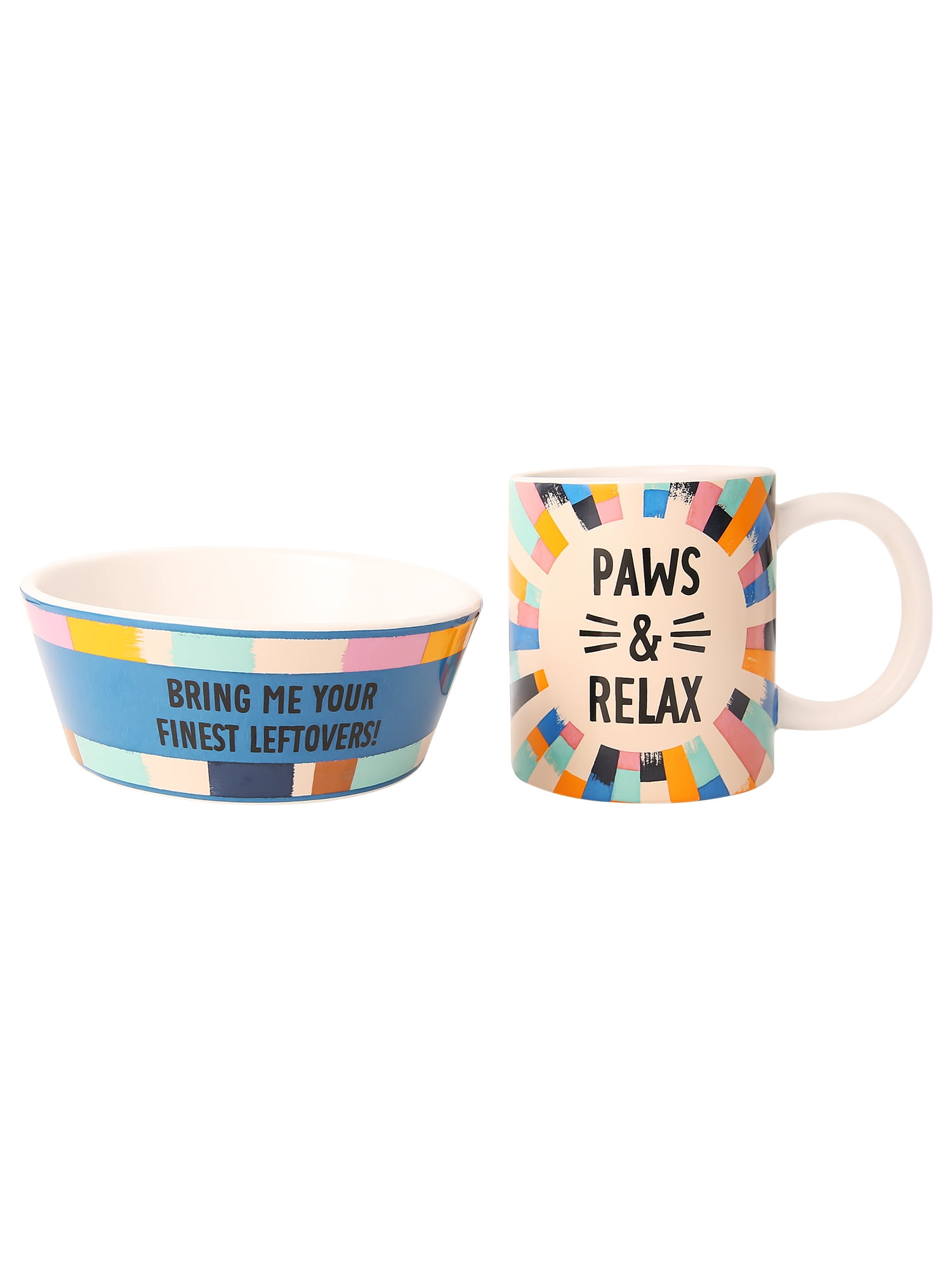 Connections from Hallmark Women's Paws & Relax Ceramic Mug and Bowl Set ...