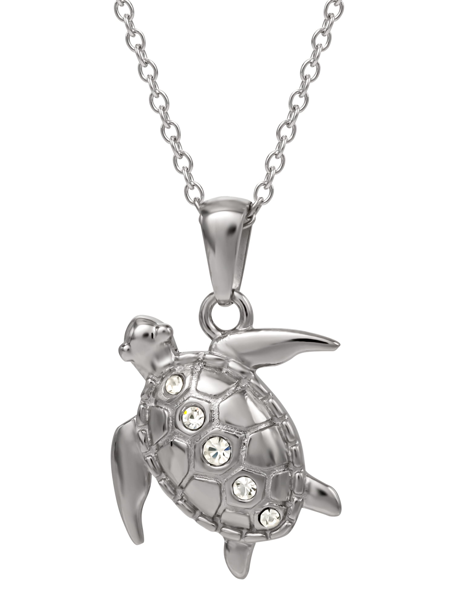 Connections from Hallmark Women's Crystal Stainless Steel Turtle ...