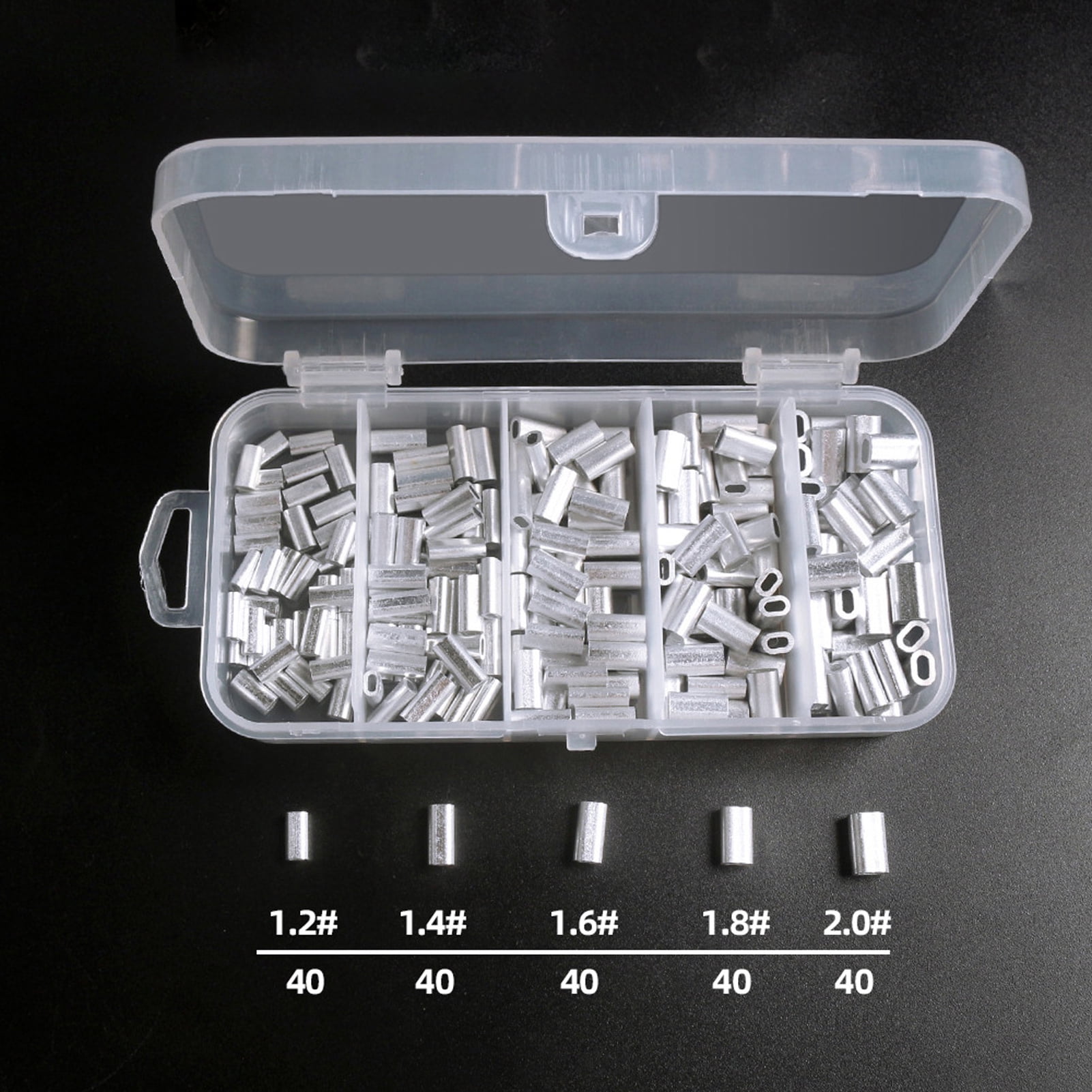Connector 500pcs Aluminum Crimp Sleeves Connector Kit 5 Sizes Single ...