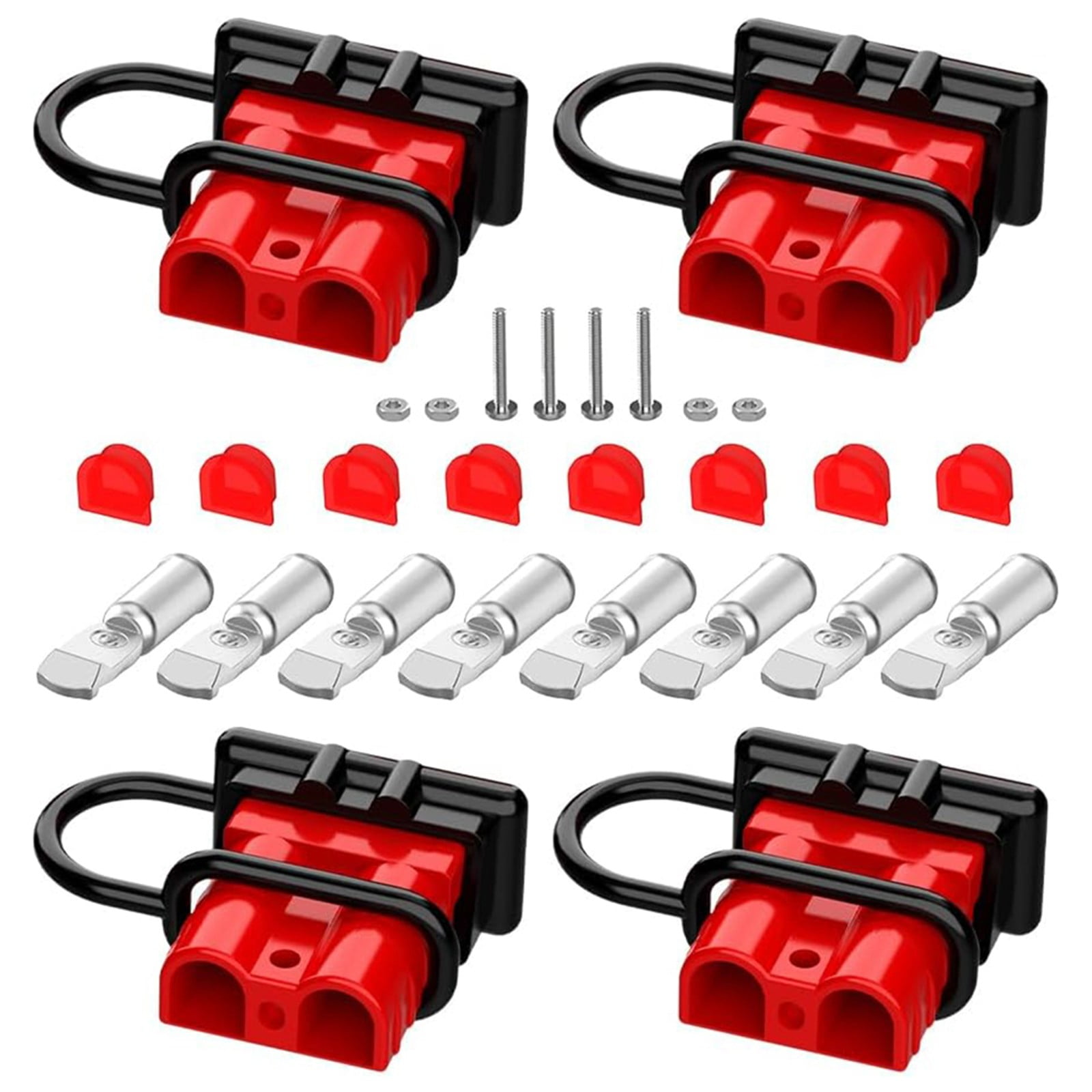 Connector,50AMP 6-12 Gauge Battery Quick Connect with Dust Plug 12V-36V ...