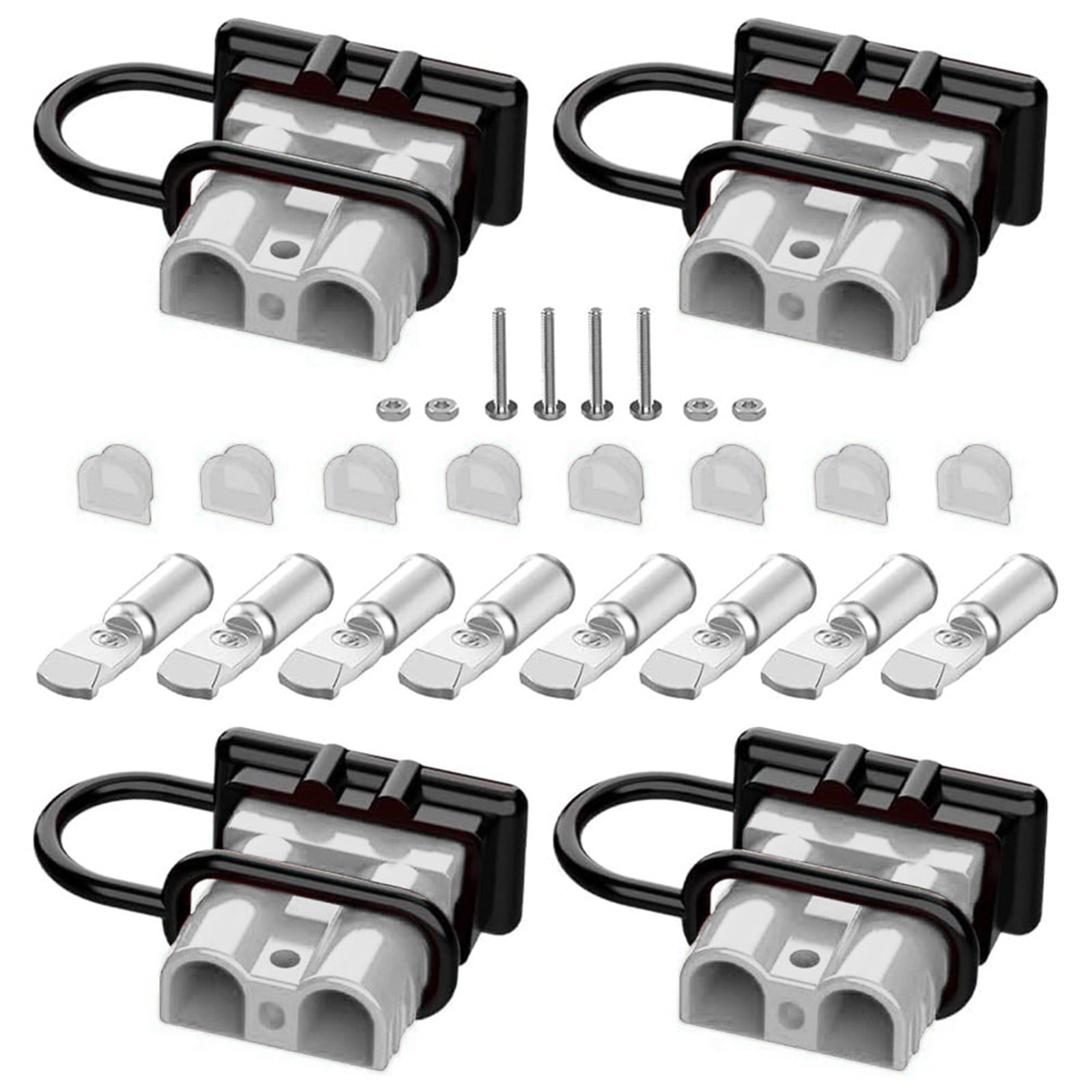 Connector,50Amp 6-12 Gauge Battery Quick Connect with Dust 12V-36V Grey ...