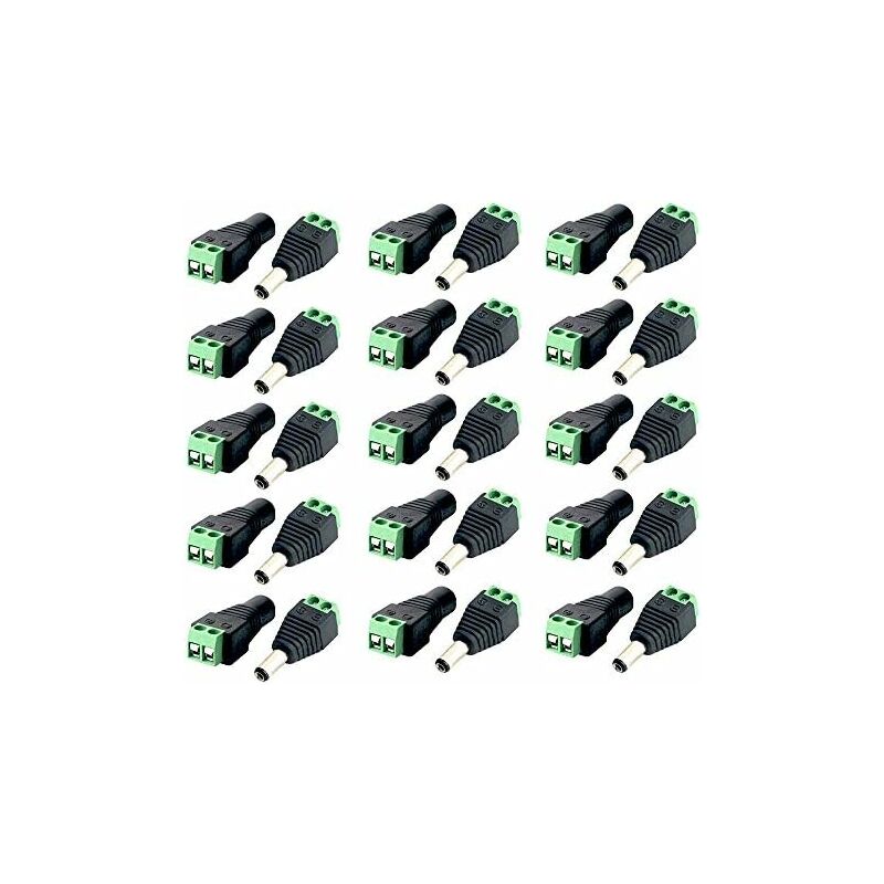 Connector DC 12V 30 Pieces DC Male and Female Connector DC Power Plug ...