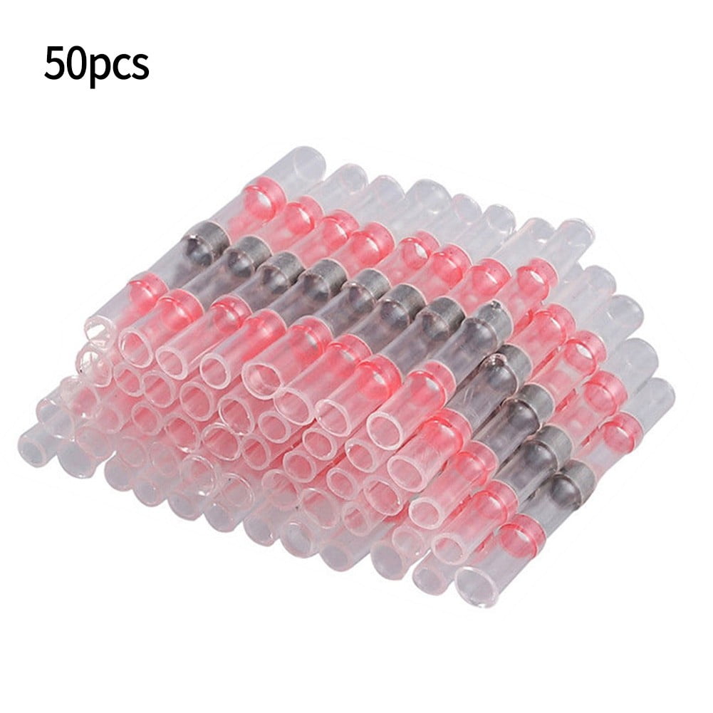 Connector Sleeve Terminal 50 Pcs AC/DC Heat Shrink Butt PE Seal Sleeve ...