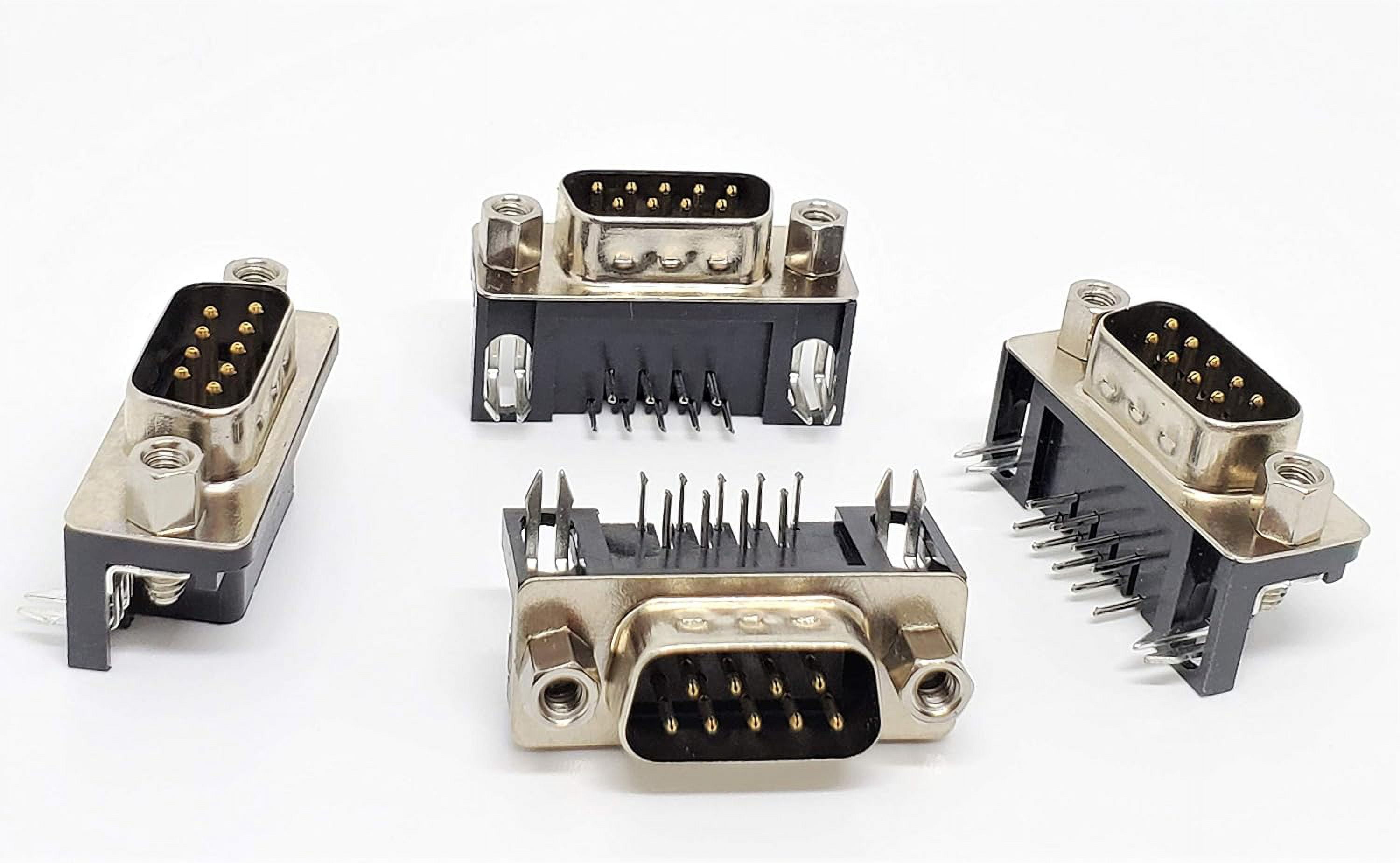 Connectors Pro Db9 Male Right Angle PCB Mount Connector, 90 Degree D ...