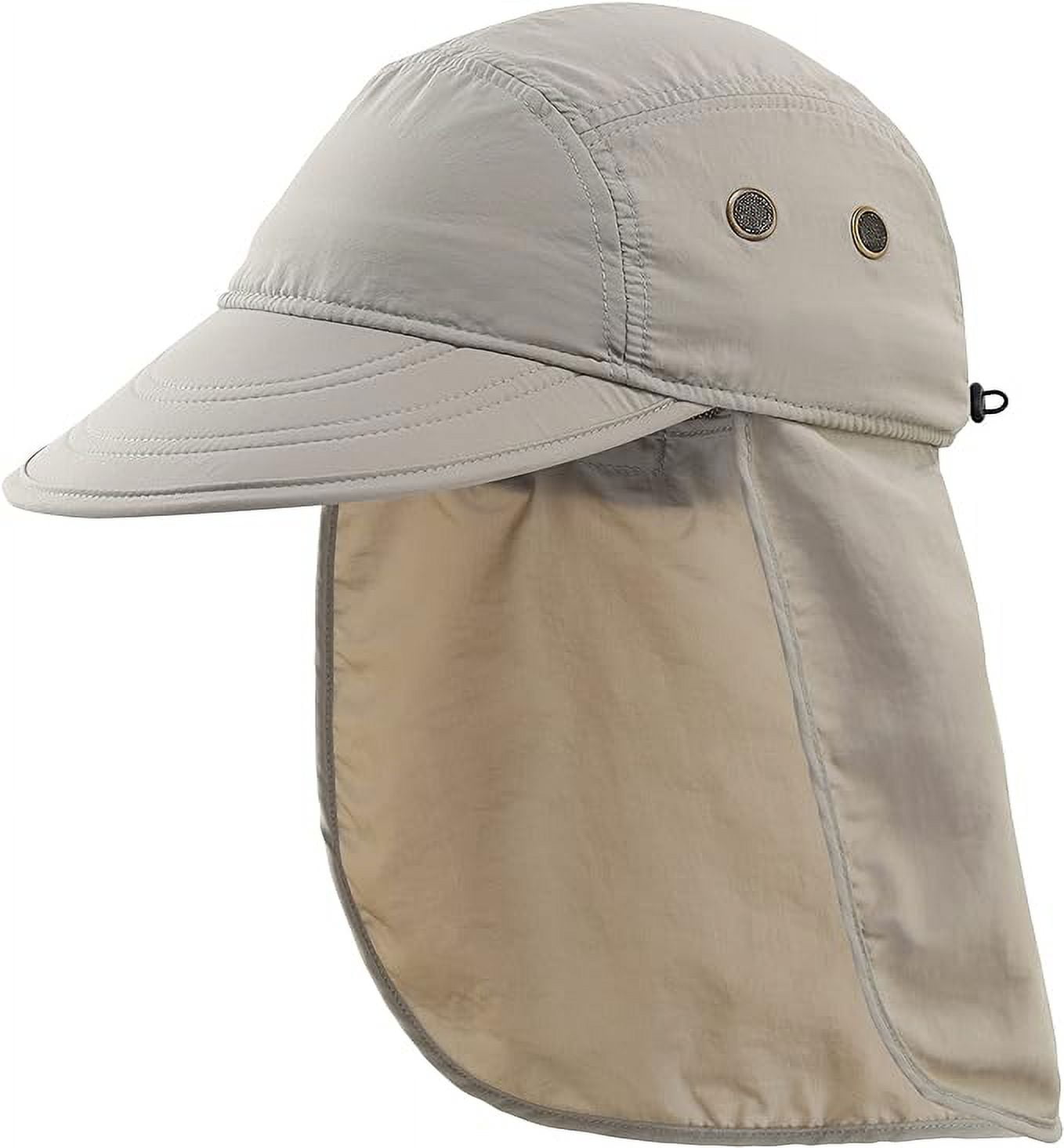 Connectyle Mens UV Sun Protection Cap Safari Hike Cap with Neck Flap ...
