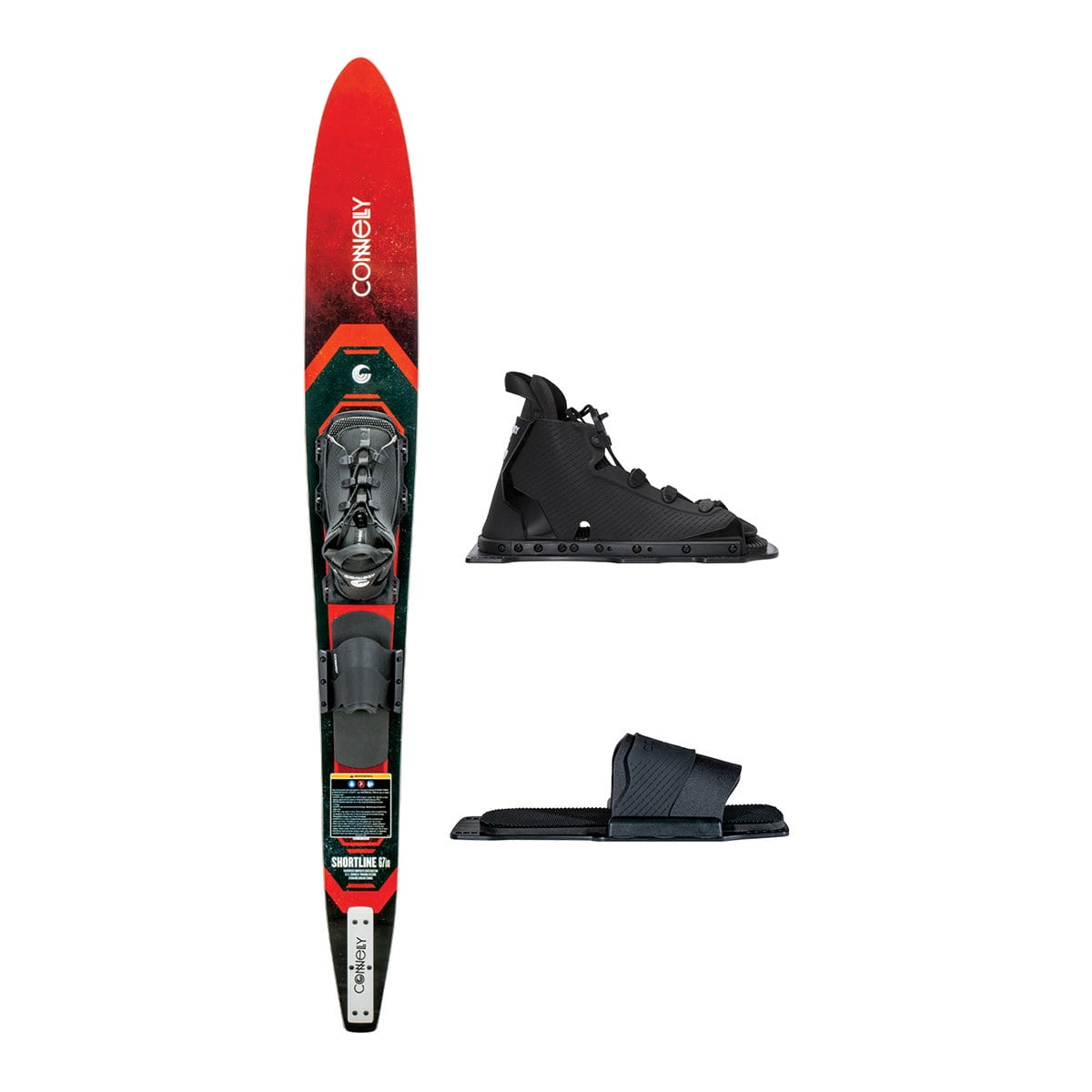 Connelly Shortline 67" Slalom Ski with Swerve Front Boot and Swerve RTP ...