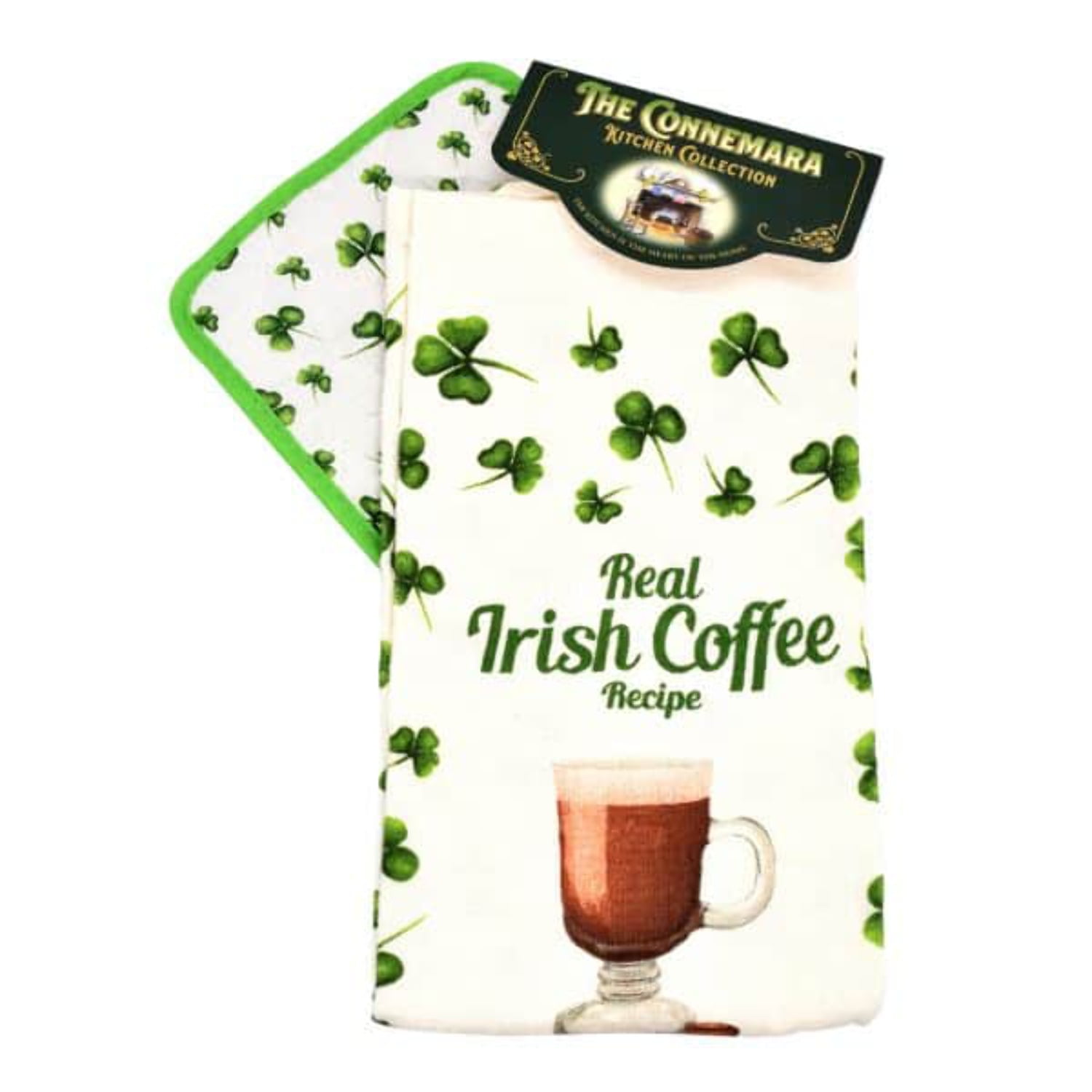 Connemara Kitchen Irish Coffee Recipe Tea Towel and Pot Holder ...