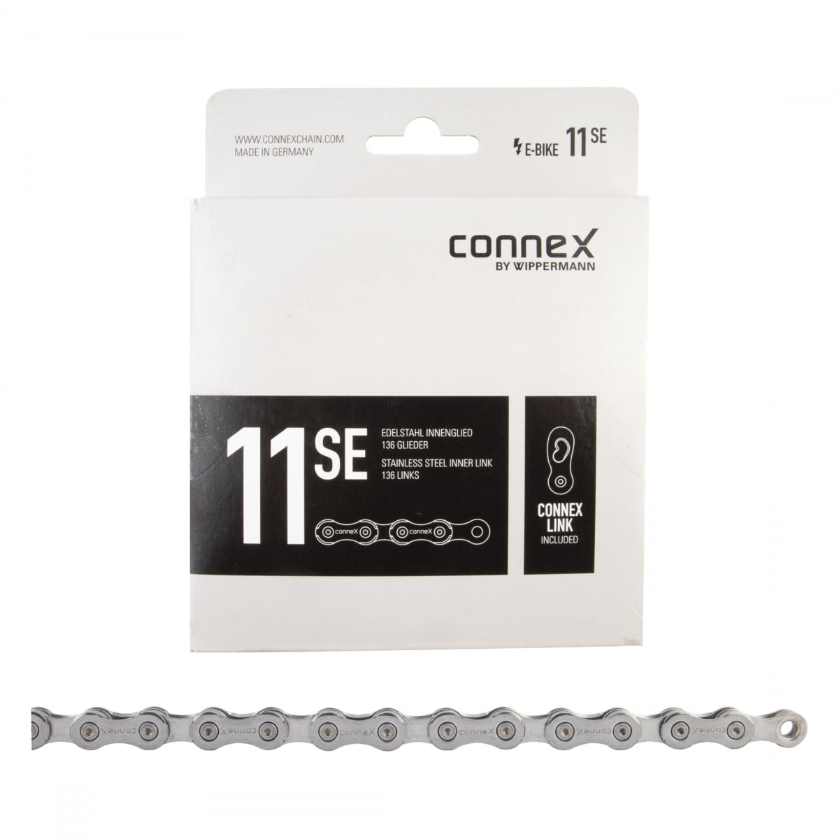 Connex 11sE 11 Speed 1/2x3/32 136 Links Steel Heavy Duty Silver ...