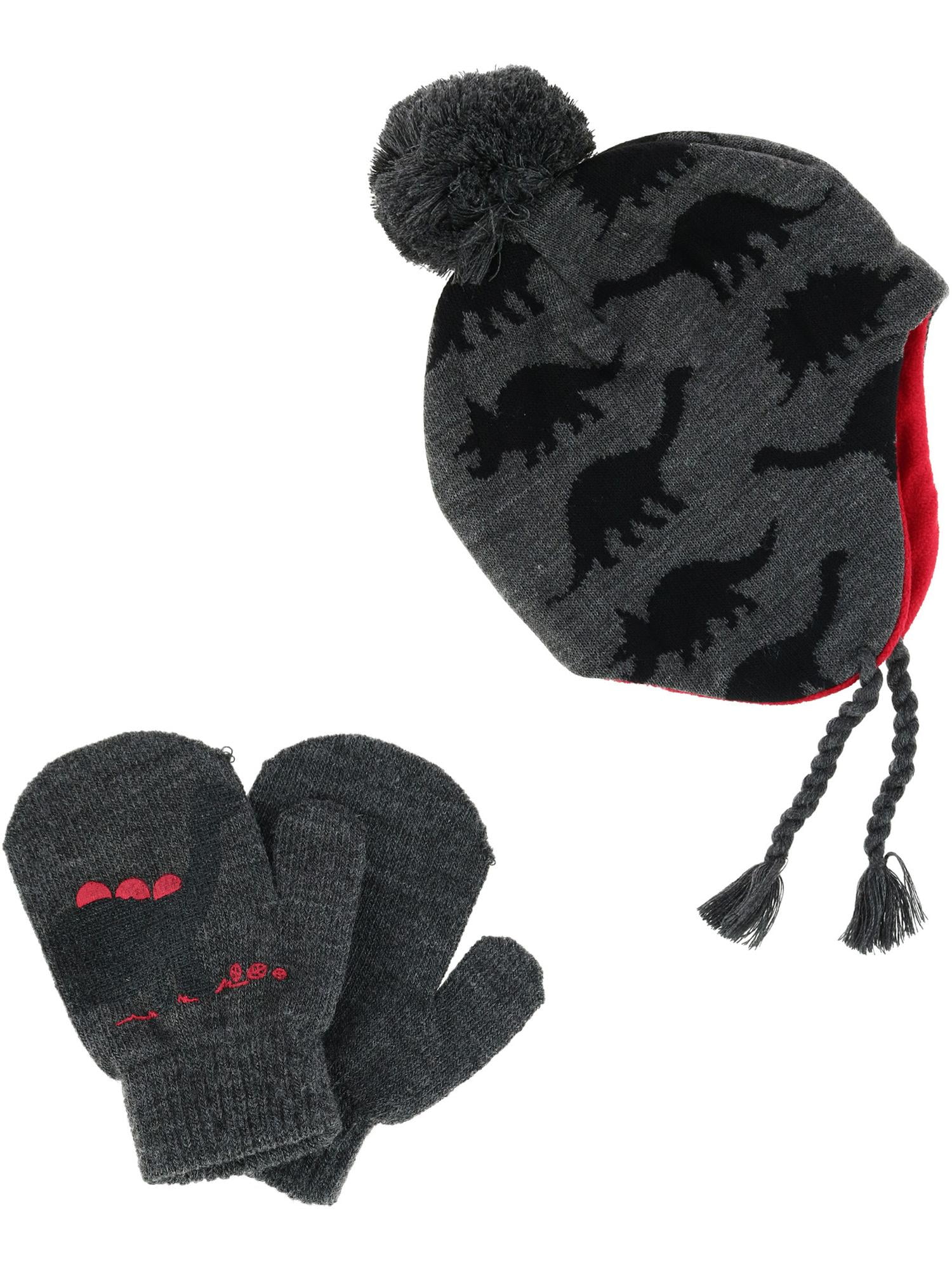 Connex Gear Toddler Boy's 2-4 Dinosaur Aviator Hat and Mitten Set ...