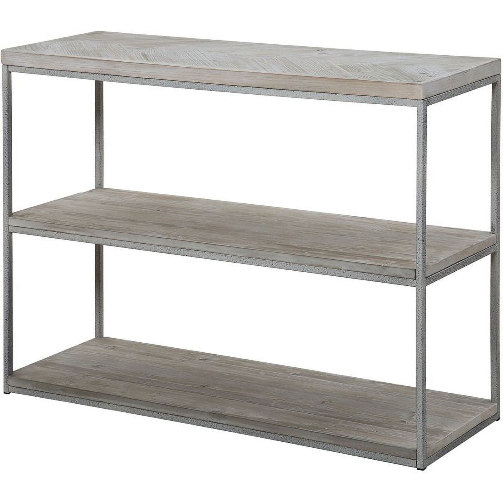 Connexion Decor Witram Metal Console Table in White Wash/Distressed ...
