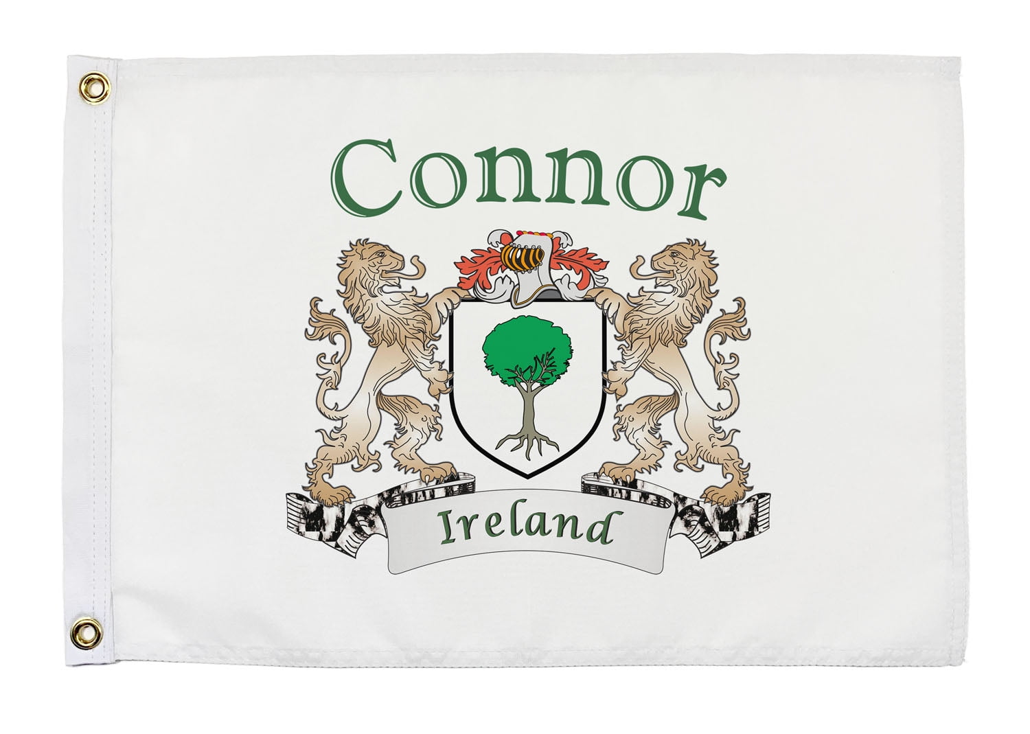 Connor Irish Coat of Arms Small White Flag - 16"x10.5" inches - Walmart.com