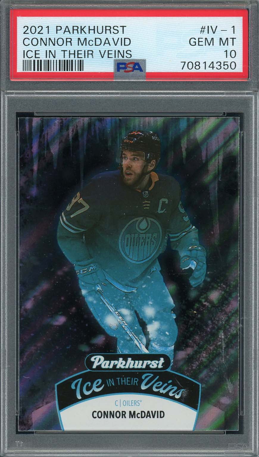 Connor McDavid 2021 Upper Deck Parkhurst Ice in Their Veins Card #IV-1 ...