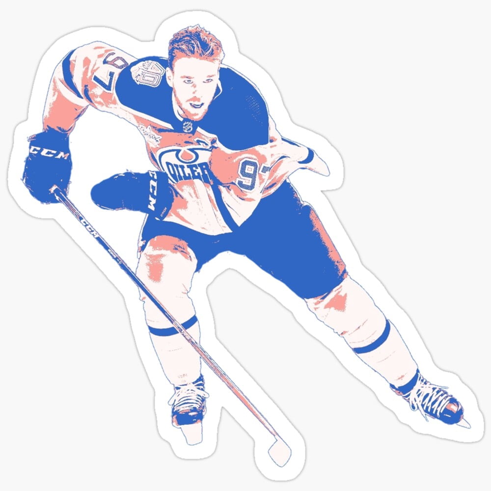 Connor Mcdavid Skating Fast Retro Sticker Phone Decal Water Bottle ...