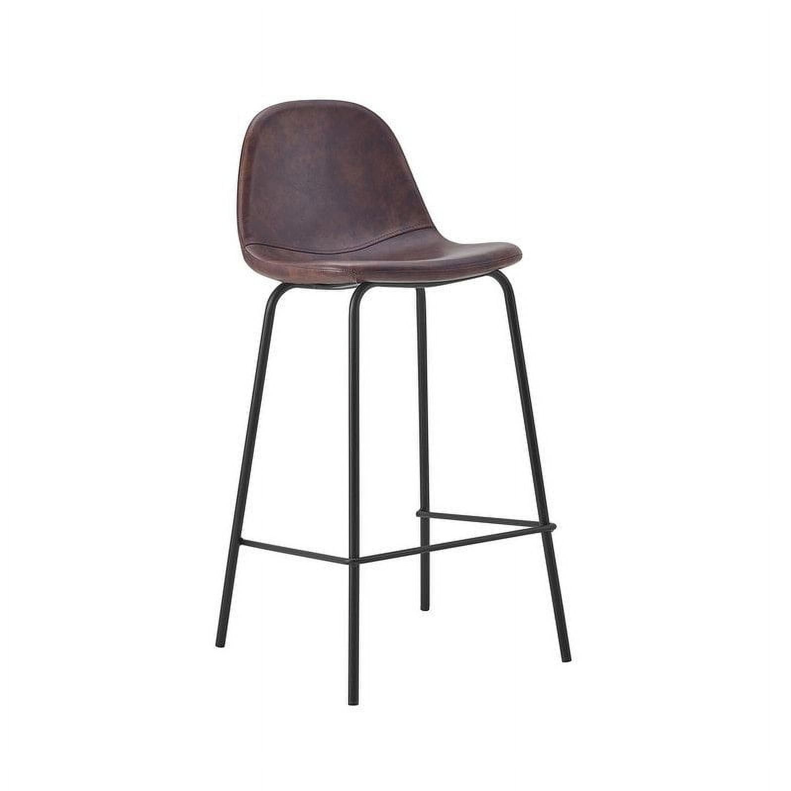 Connor Upholstered Counter Stool with Metal Base (Set of 2) Brown Metal ...