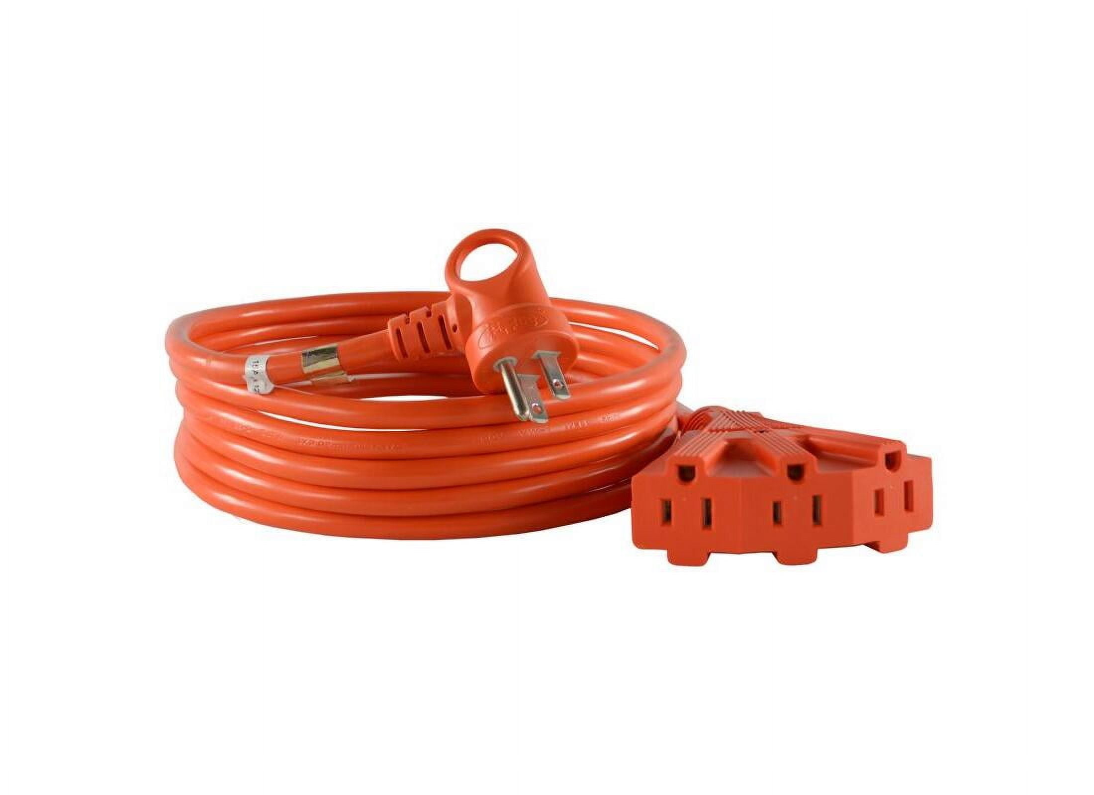Conntek Indoor or Outdoor 12 ft. L Orange Triple Outlet Cord 14/3 SJTW ...