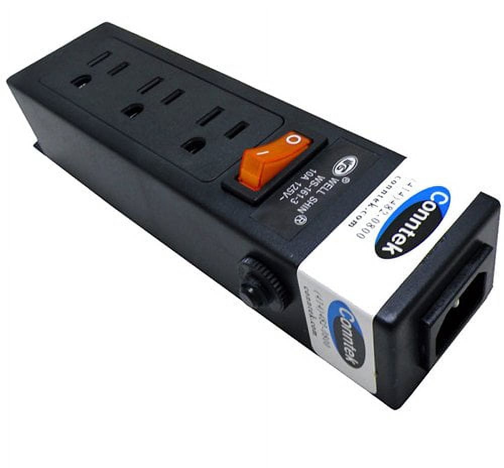 Conntek Power Strip 125V 7-1/2-Inch Housing IEC C14 to U.S 3 Prong ...