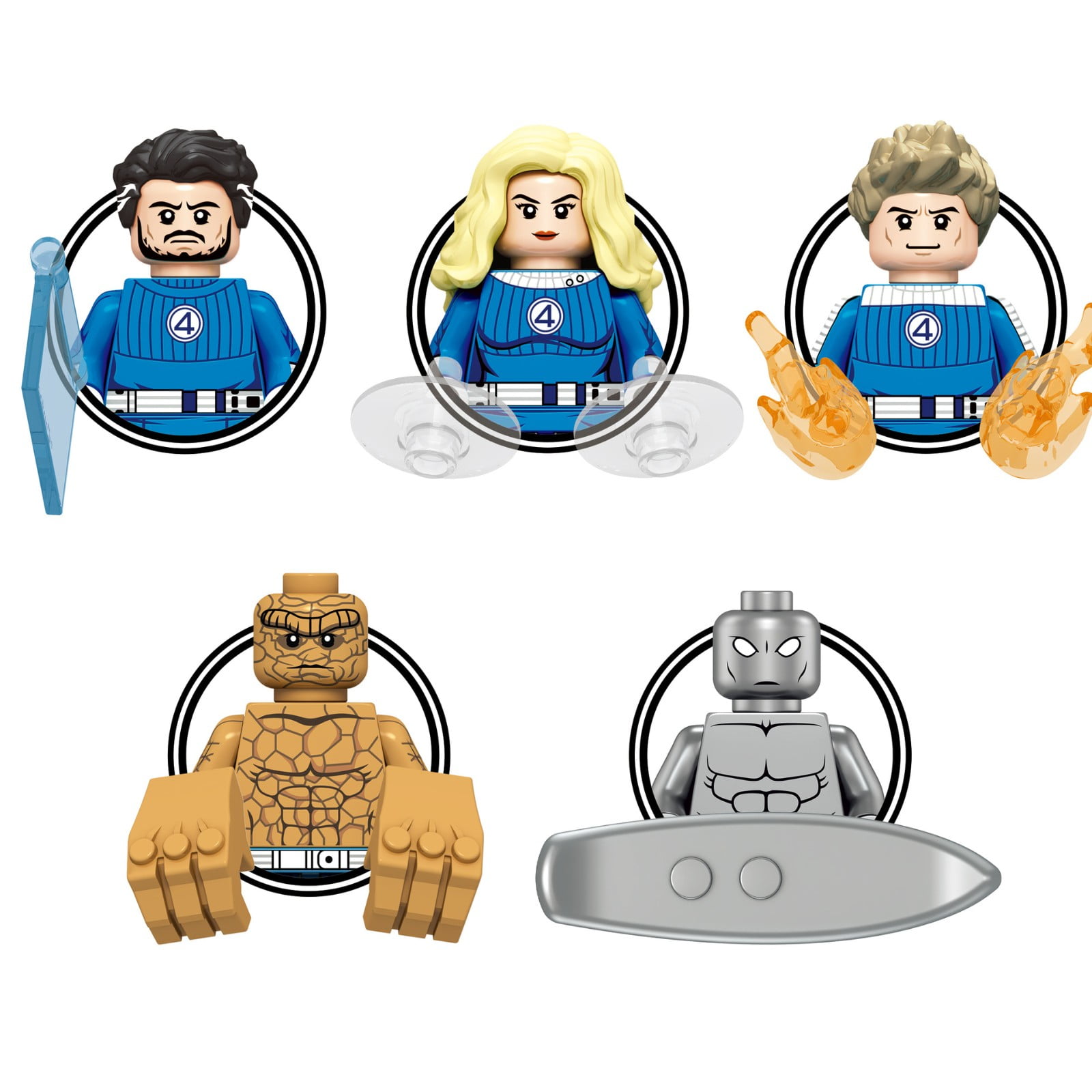 Connue 5Pcs Fantastic Four Action Figures Building Blocks Set, Mini ...