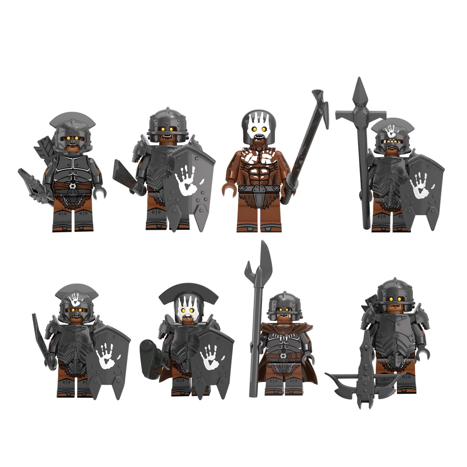Connue 8PCS/Set Medieval Orc Cavalry Units Minifigures Building Block 1 ...