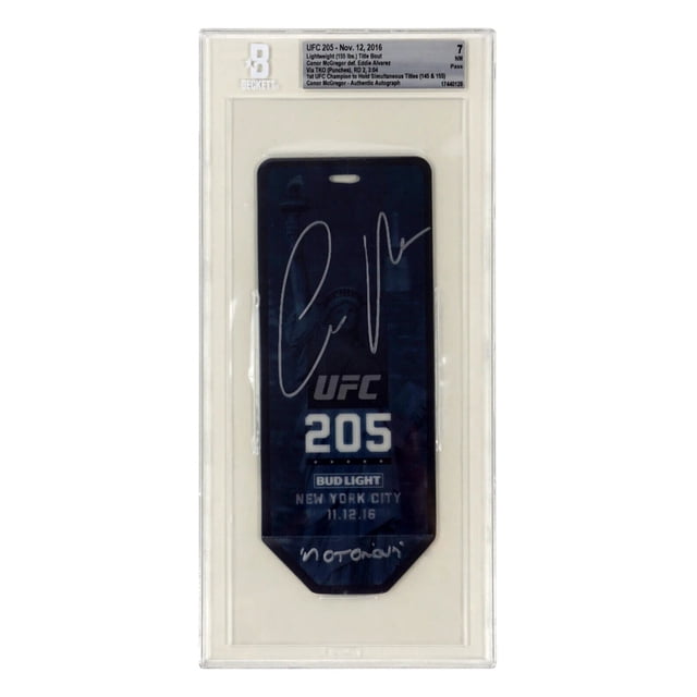 Conor McGregor Signed 2016 UFC Title Fight vs Alvarez Inscribed Ticket ...