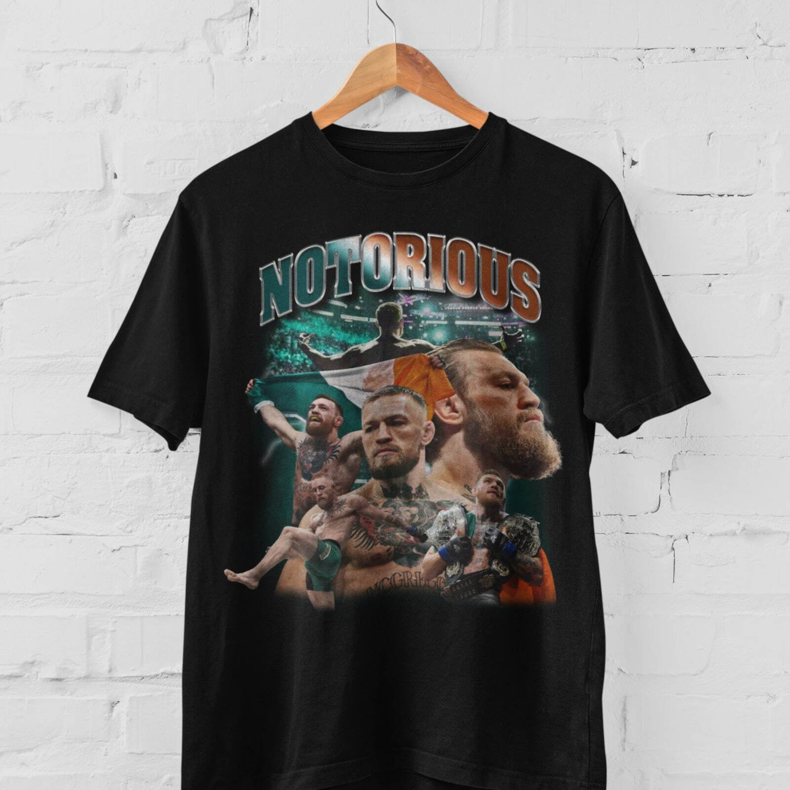 Conor McGregor The Notorious MMA Vintage 90s Retro Graphic Collage T-Shirt - Walmart.com