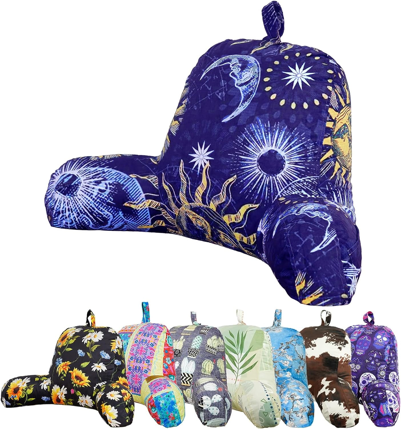 Conpaxye Moon and Sun Dutch Velvet Back Support Bed Rest Pillows ...