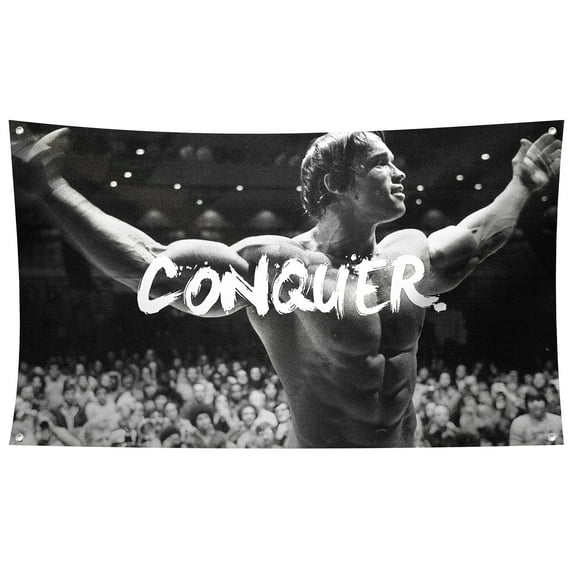 Conquer Flag For Arnold Schwarzenegger Guys Poster Funny Flags For Room ...