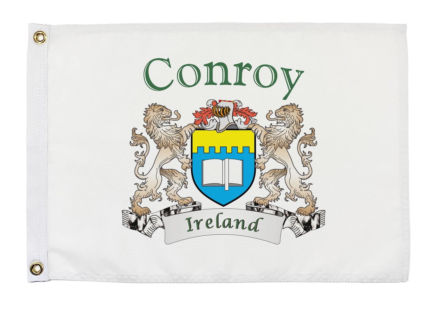 Conroy Irish Coat of Arms Small White Flag - 16"x10.5" inches - Walmart.com