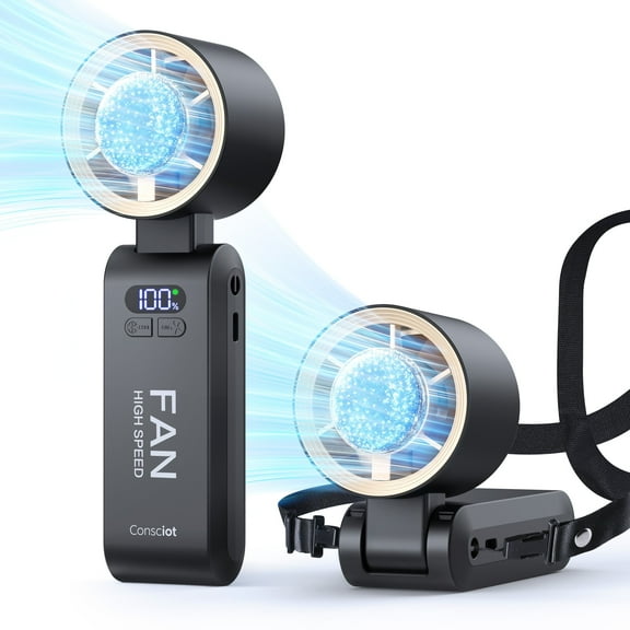 8-Pack Portable Handheld Fans With Digital Display, USB Rechargeable ...