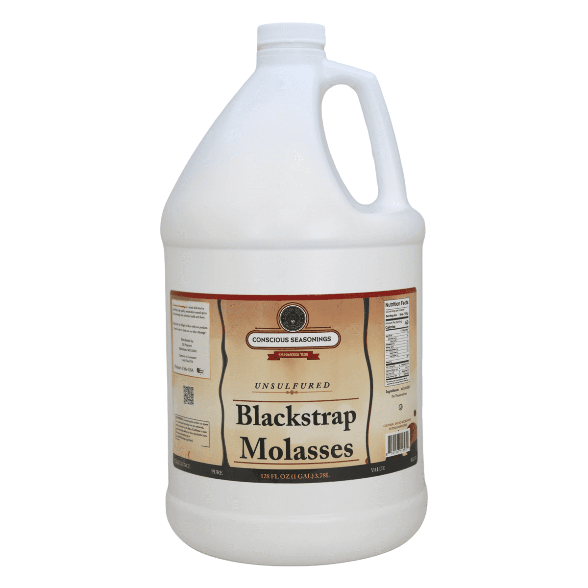 Conscious Seasonings Unsulfured Blackstrap Molasses - 1 Gallon (128 Fl ...